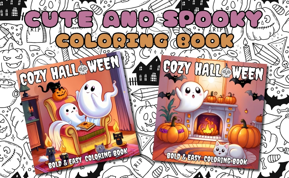 Amazon.com: Cozy Halloween Coloring Book Bold and Easy: Spooky Creepy ...