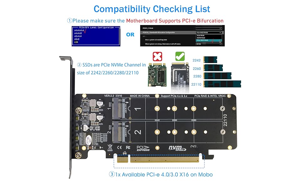 Amazon.com: RIITOP Quad PCIe NVMe Adapter, PCIe 4.0 x16 to 4Ports M.2 NVMe Converter Card for 2U ...