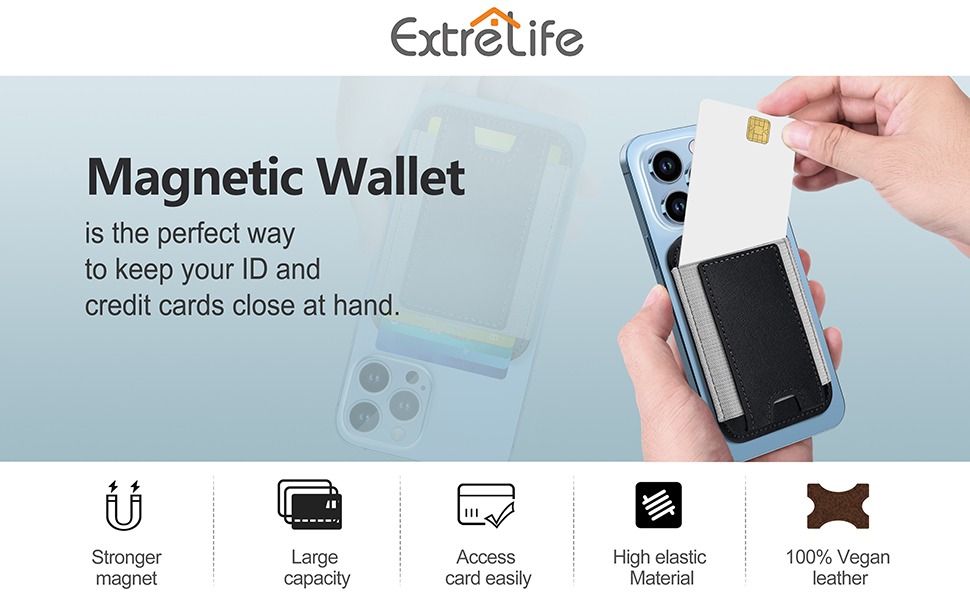 Amazon.com: ExtreLife Magnetic Wallet Card Holder Compatible with MagSafe Wallet for iPhone 17 ...