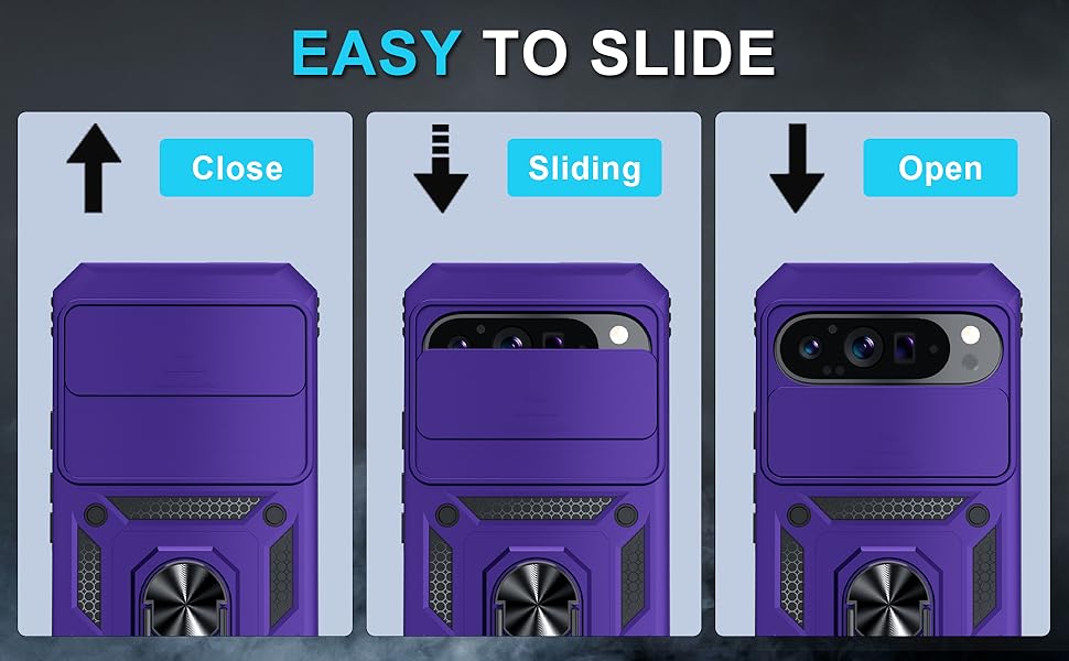 Amazon.com: Janmitta Case Compatible with Google Pixel 9 Pro XL Built in Slide Camera Lens Cover ...