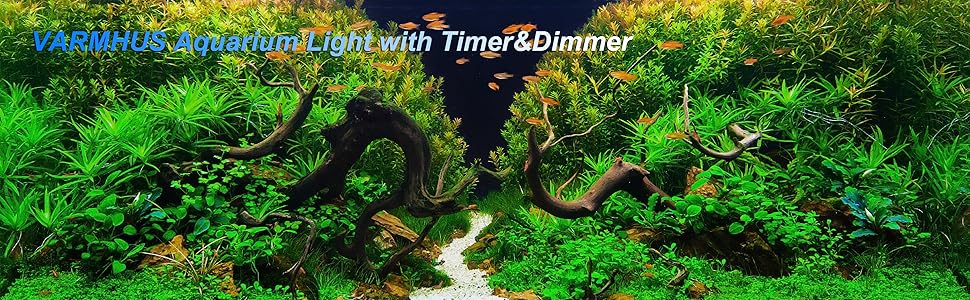 VARMHUS LED Aquarium Light, Color Changing Submersible Fish Tank Light with Timer for Sunrise ...