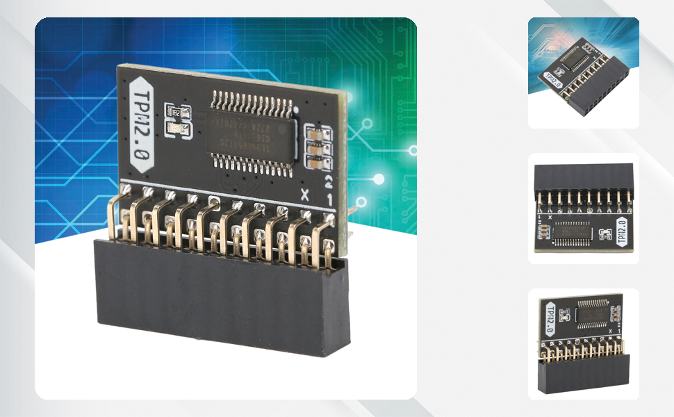 TPM 2.0 Encryption Security Module 20Pin 2 10P Standalone Crypto Processor TPM 2.0 Module for ...