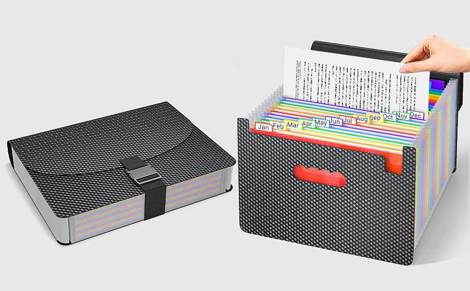 Amazon.com : TOPCJ 25 Pockets Expanding File Folder with Handle,Expandable File Organizer ...