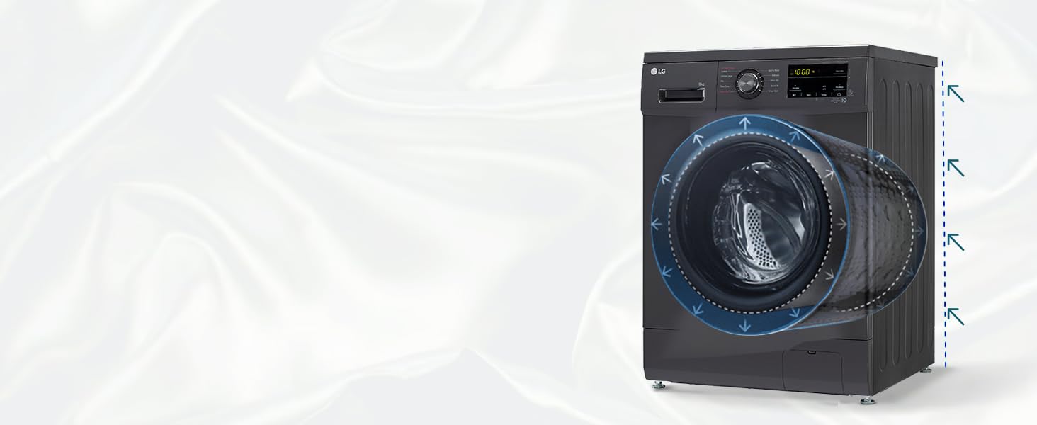 LG 7 Kg 5 Star Inverter Touch panel Fully-Automatic Front Load Washing Machine with In-Built ...