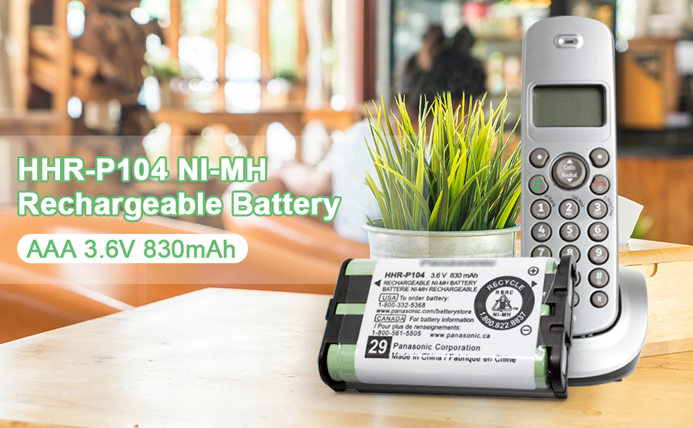 Amazon.com: TrianglePatt 4PACK Cordless Phone HHR-P104 3.6V 830mAh Battery NI-MH AAA ...