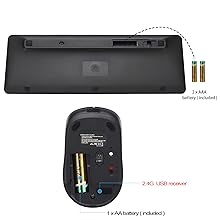 Amazon.com: Wireless Keyboard Mouse Combo, Awaygerous Multi-Device Wireless Keyboard and Mouse ...