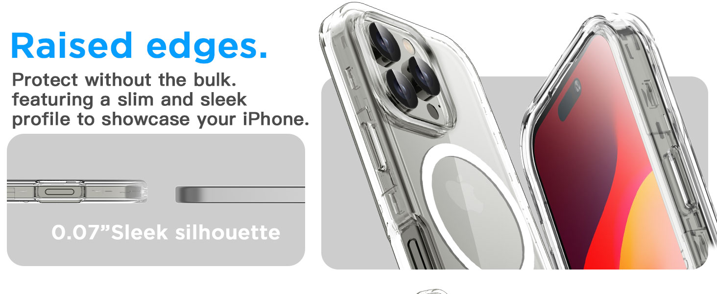 Amazon.com: AICase for iPhone 16 Pro Max Case Clear[Compatible with MagSafe] Heavy Duty Drop ...