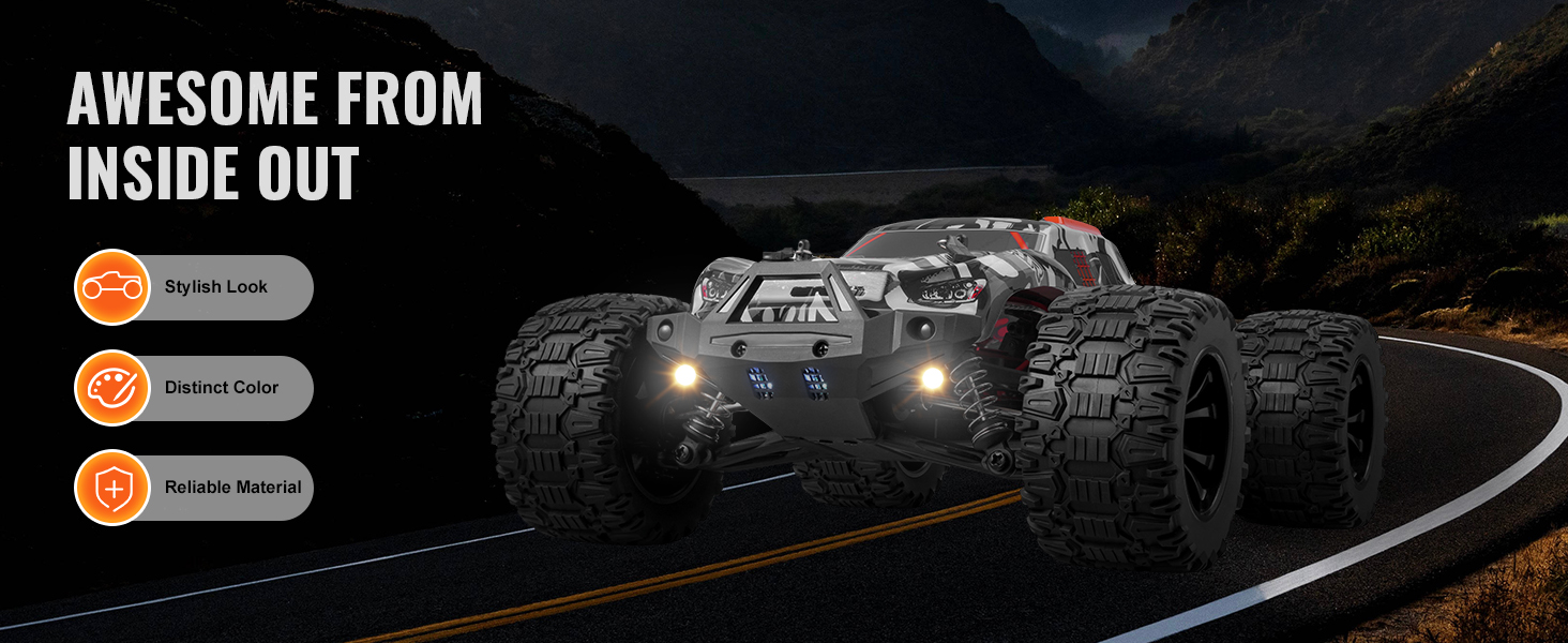 Amazon.com: VEVOR Remote Control Car, 1:14 Scale RC for Kids, All Terrain 4WD Off-Road Monster ...