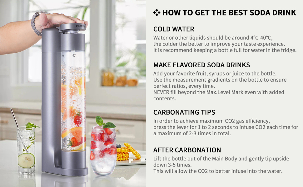 Amazon.com: Sparkling Water Machine, Seltzer & Carbonator for Drinks, Soda Steaming Dispenser ...