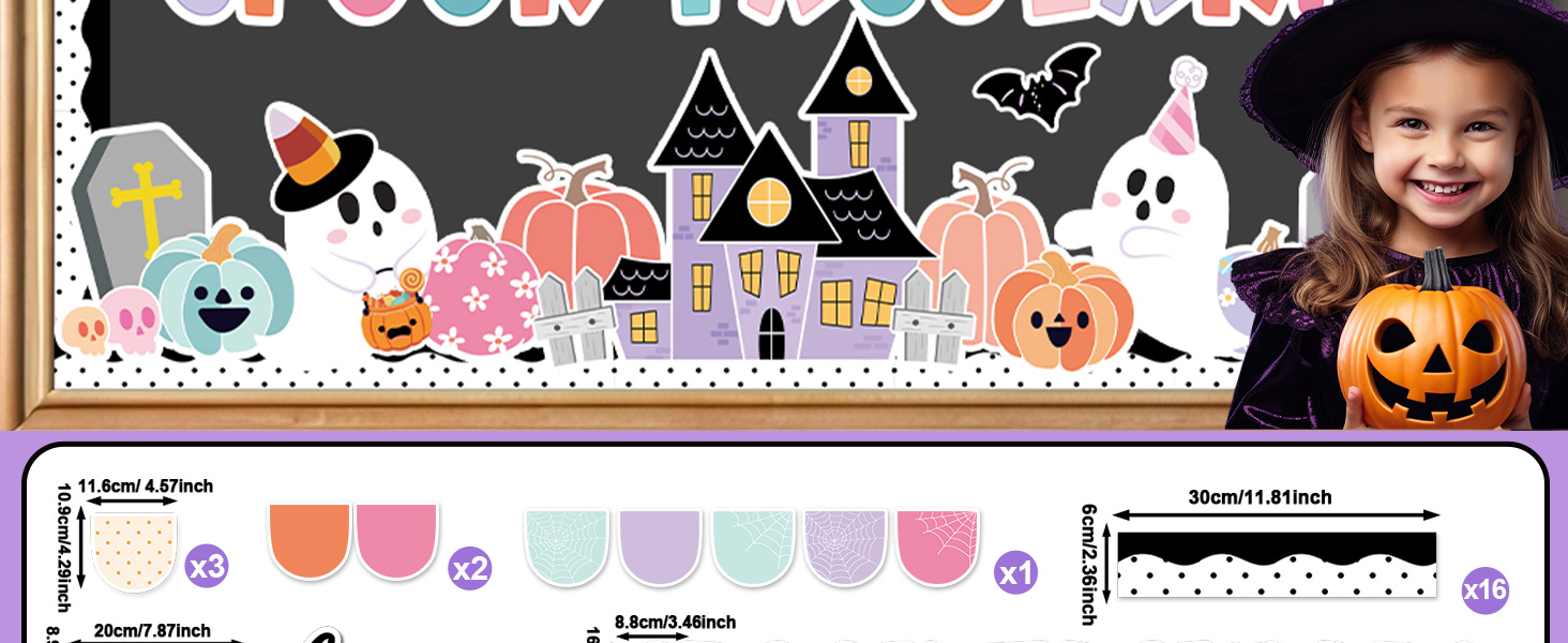 Amazon.com : Halloween Classroom Bulletin Board Decoration Halloween ...