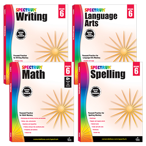 Spectrum Grade 6 Test Practice Workbooks, Ages 10 to 11, Math, Language ...