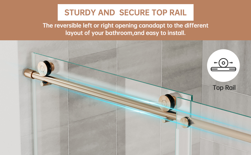 Findepot Frameless Sliding Shower Door 56-60 in W x 75 in H,Frameless Shower Door with 5/16 ...