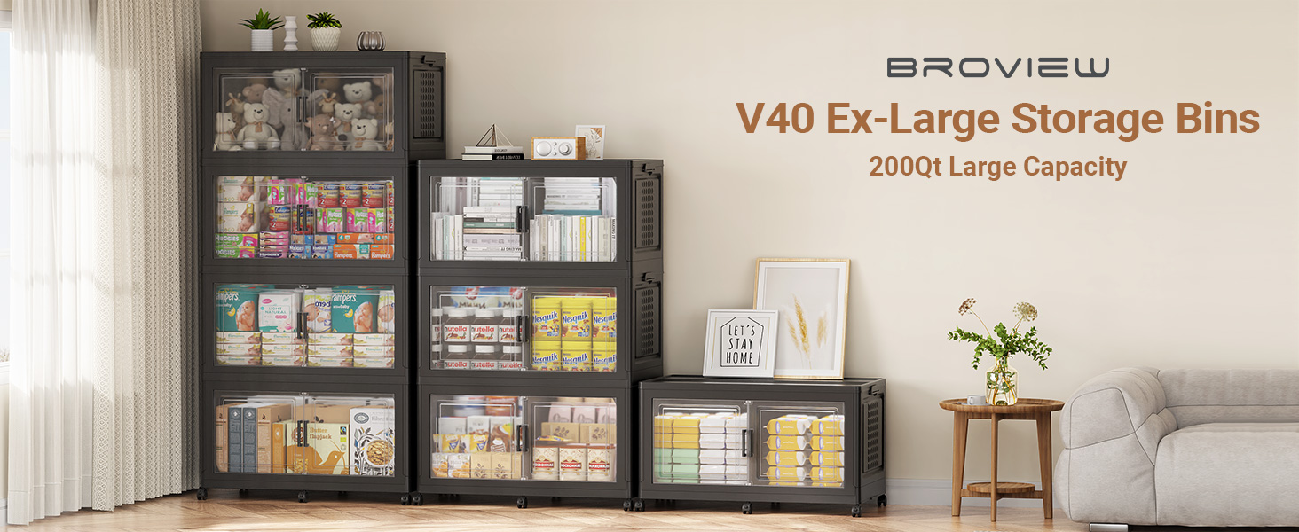 Amazon.com: BROVIEW 600Qt Plastic Storage Bins with Lid and Wheels ...