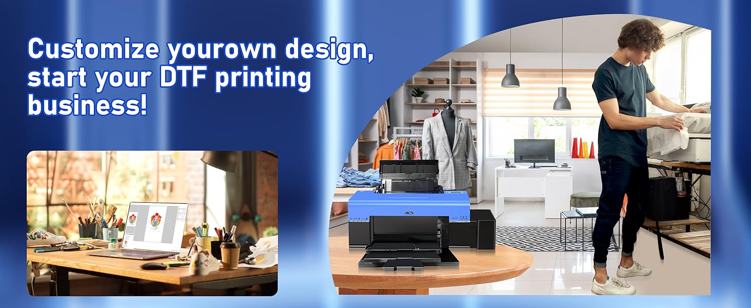 Amazon.com: MZK DTF Printer A4 L805 Transfer Machine Built-in White Ink Circulation System for T ...