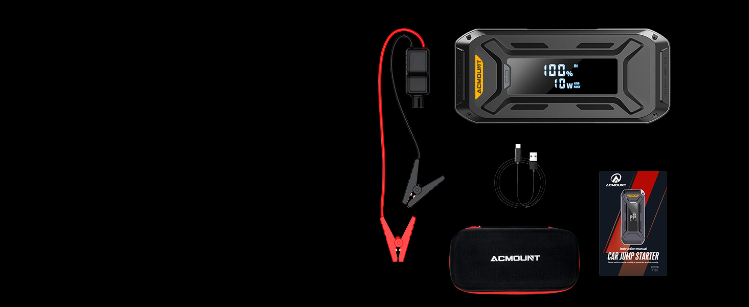 Amazon.com: Acmount Car Jump Starter, 5000A Peak Jump Starter Battery Pack(All Gas & 10.0L ...