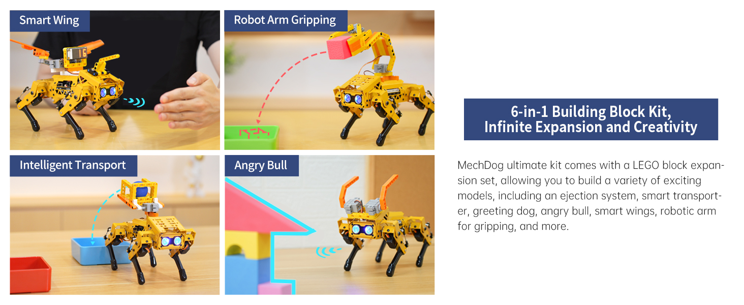 Amazon.com: Hiwonder MechDog Smart Robot Dog for Arduino,Scratch,and Python with ESP32 ...