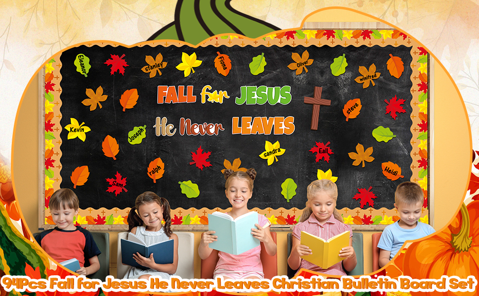 Amazon.com : BeYumi 94Pcs Fall for Jesus He Never Leaves Christian ...