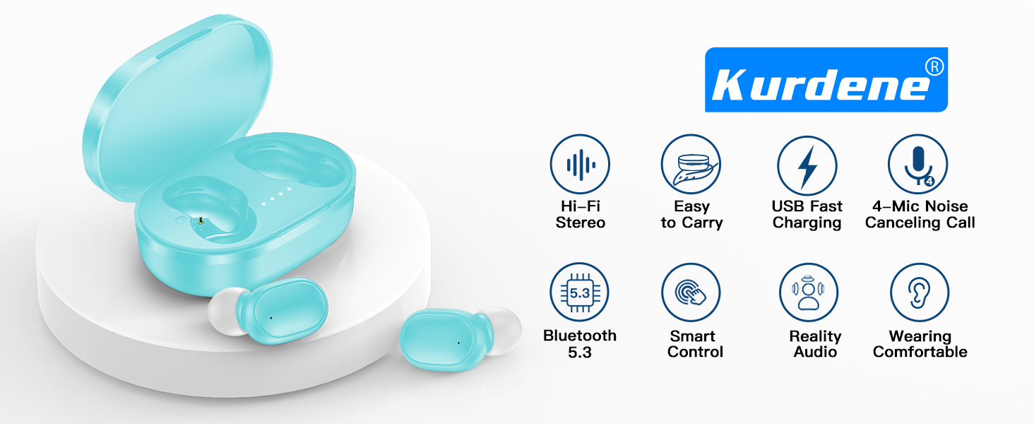 Amazon.com: kurdene Bluetooth 5.3 Wireless Earbuds, S8 Deep Bass Hi-Fi ...
