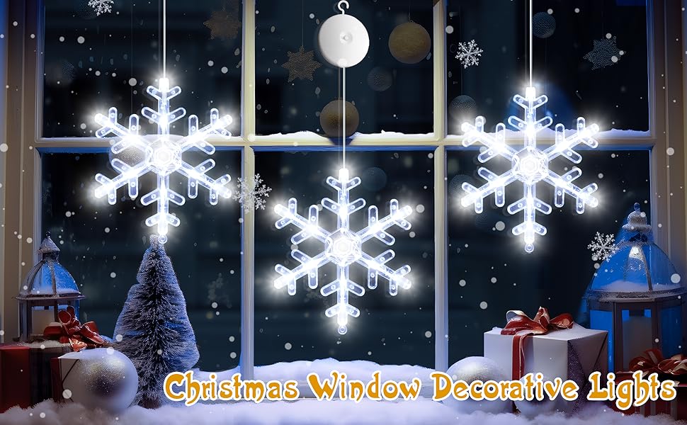 Amazon.com: LYUBASA Timer 3Pcs Christmas Window Lights Decorations ...
