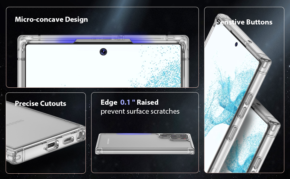 Amazon.com: TOCOL for Samsung Galaxy S22 Ultra Case, Translucent Matte Hard Back [Military Grade ...