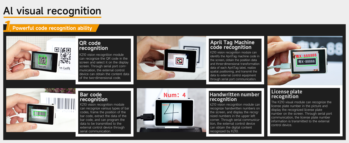 Yahboom K210 Vision Sensor Module for UNO RaspberryPi AI Smart Camera ...