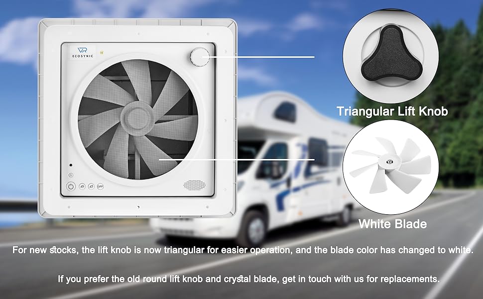 Amazon.com: EcoSynic Quiet RV Roof Vent with Rain Sensor, Automatic RV Vent with Reversible ...