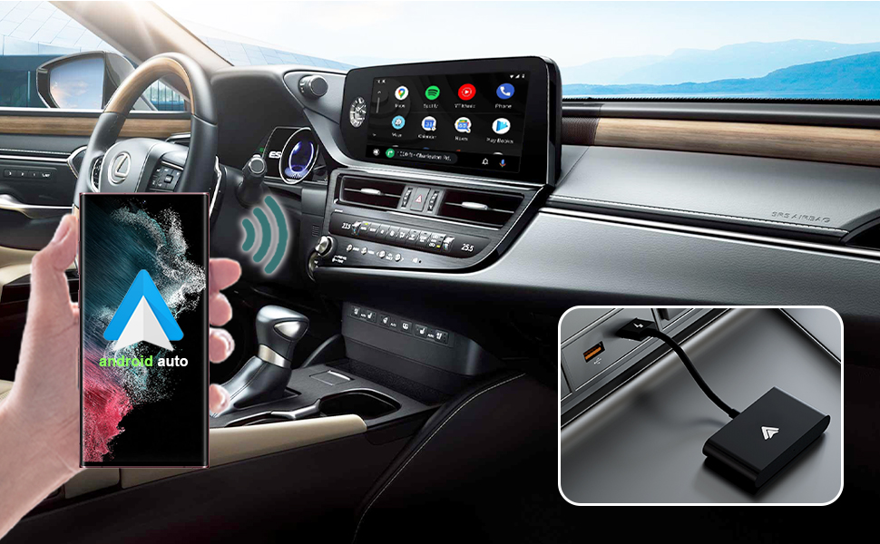 Android Auto Wireless Adapter, Wireless Android Auto Dongle für Android ...