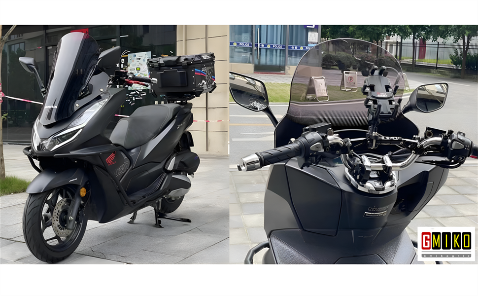 Amazon | ホンダ PCX125/160/e:HEV（21-24年モデル）用 ボディマウントシールド JK05 JK06 KF47 ウィンドシールド幅広 風防 バックミラーを前に設置 ...