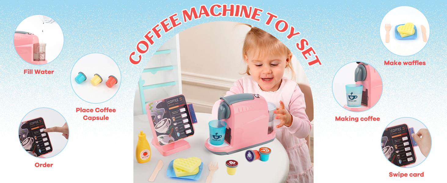 Machine à Café & Caisse Enregistreuse Jouet Enfant, Magasin, Ensemble de Cafetière, Faux ...