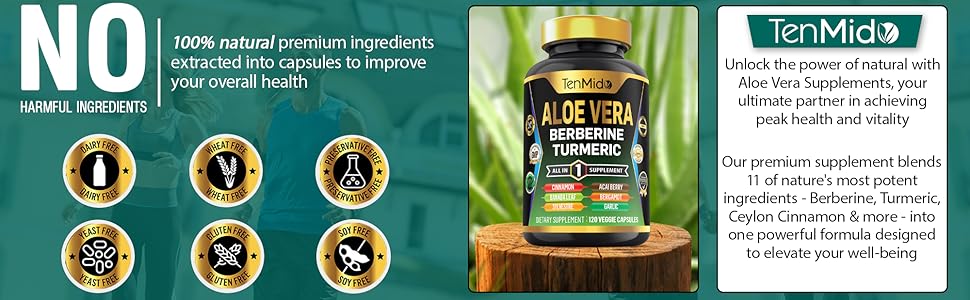 Amazon.com: Tenmido Aloe Vera Capsules Supplement - 12in1 Formula - Combine with Berberine ...