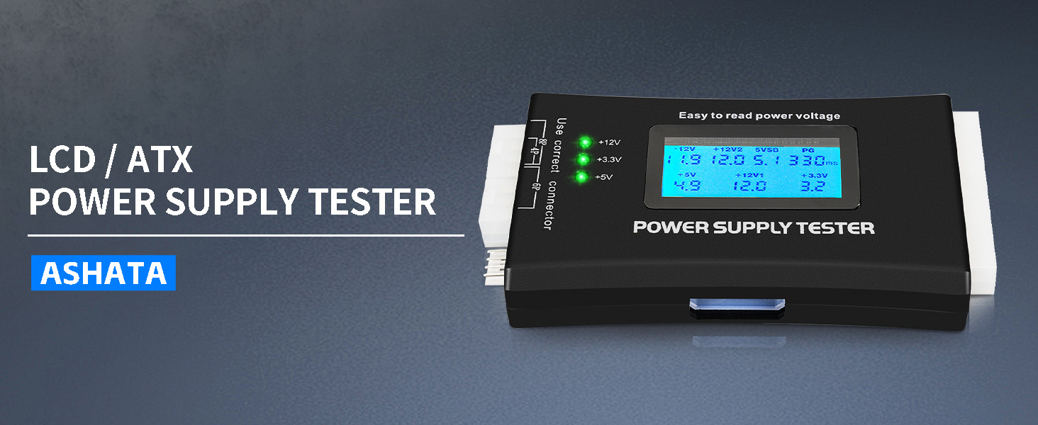 LCD Power Supply Tester,ASHATA ATX Power Supply Computer Host ...
