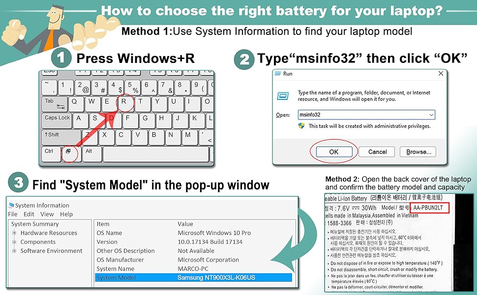 Amazon.com: BOWEIRUI AA-PBUN2LT AA-PBUN2QT Laptop Battery for Samsung ATIV Book 9 900X3L ...