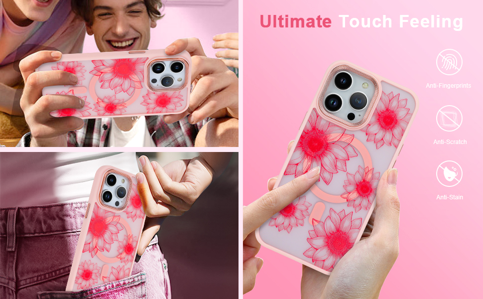 Amazon.com: OOK Pink Case Design for iPhone 15 Pro Max Case [Compatible with MagSafe], Cute ...