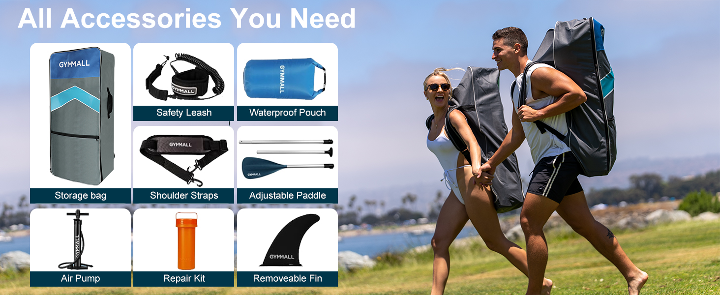Amazon.com : GYMMALL Paddle Board, Inflatable Stand Up SUP Paddle ...