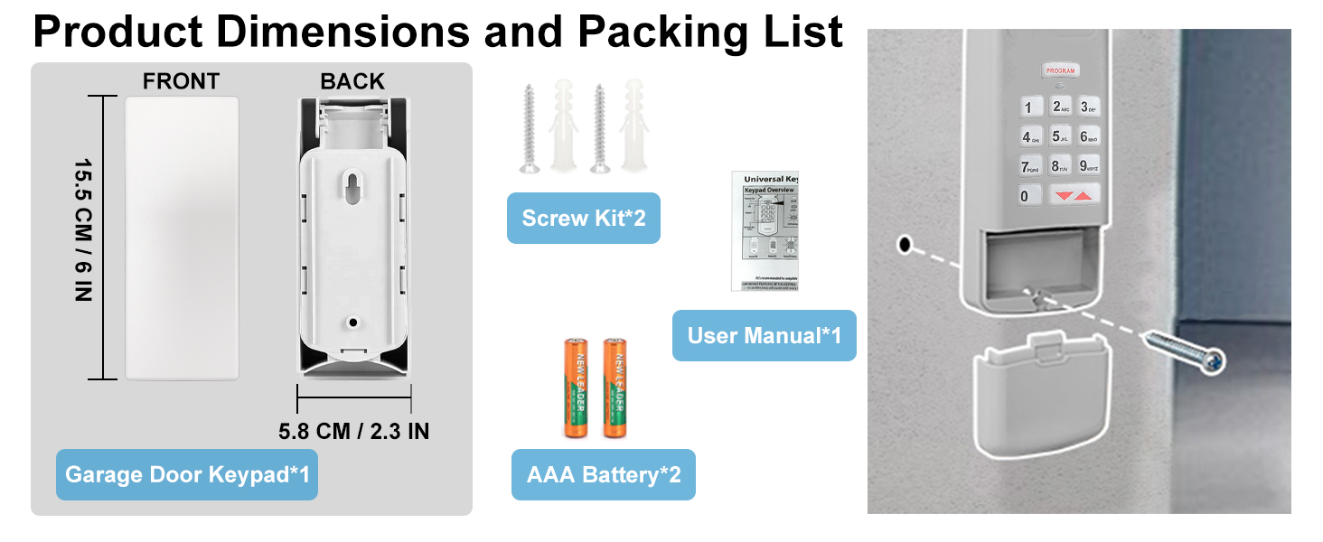 for Genie Garage Door Opener keypad Replacement, for All Genie/Overhead ...
