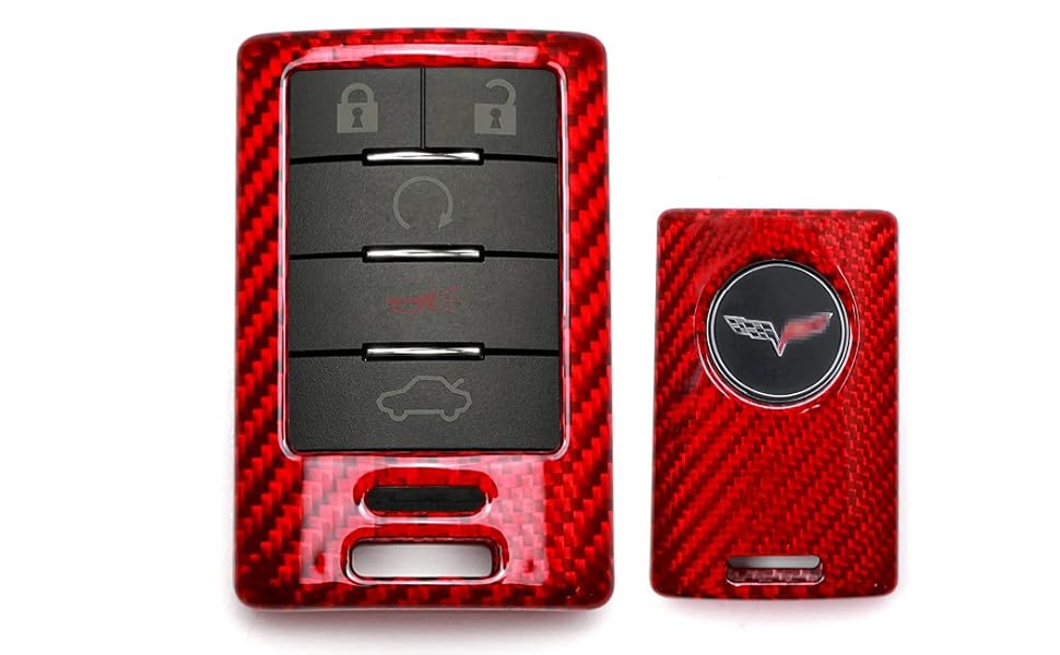 Amazon.com: iJDMTOY Real/Genuine Gloss Red Carbon Fiber Key Fob Shell ...