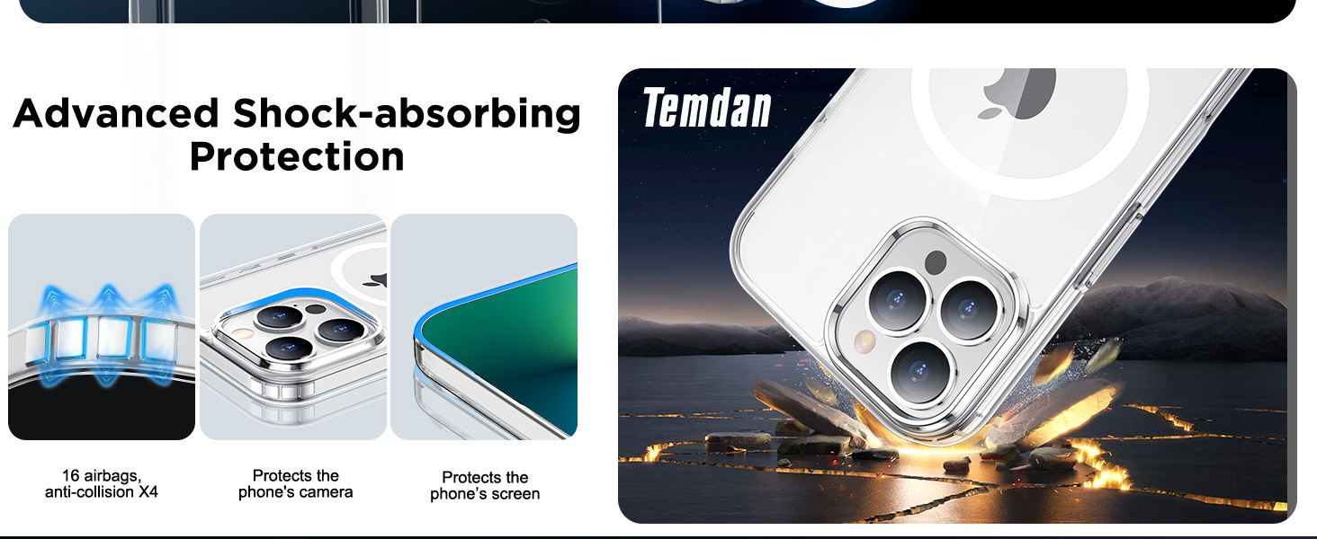 Amazon.com: Temdan for iPhone 13 Pro Max Case Clear, [Compatible with Magsafe][Anti-Yellowing ...