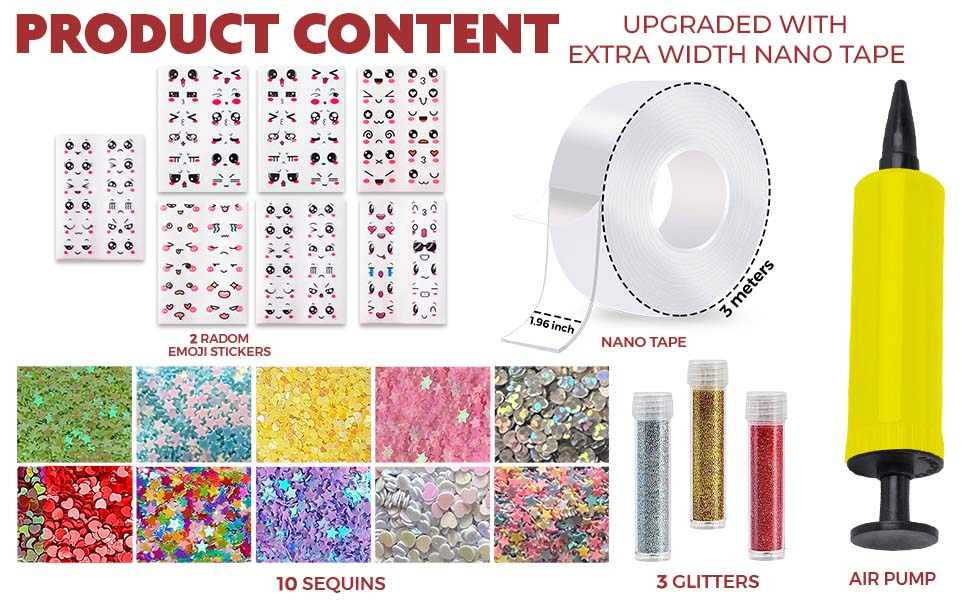 Amazon.com: ToyUnited Nano Tape Bubble Kit for Kids - 9.8ft Double Sided Nano Tape Kit with ...