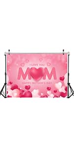 Amazon.com : WOLADA Happy Mothers Day Photography Backdrop Mother's Day Flowers Wall Photography ...