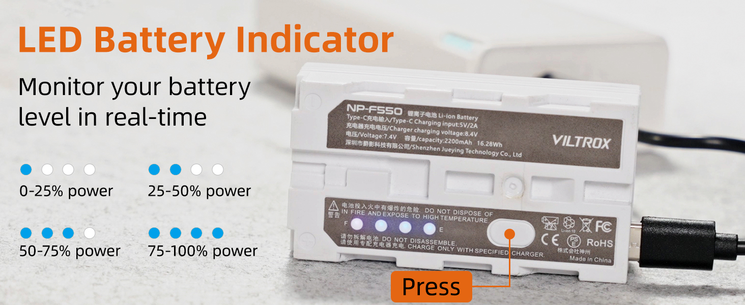 Amazon.com : VILTROX NP-F550 Battery 2 Pack 2200mAh Replacement for Sony F970 F960 F950 F770 ...