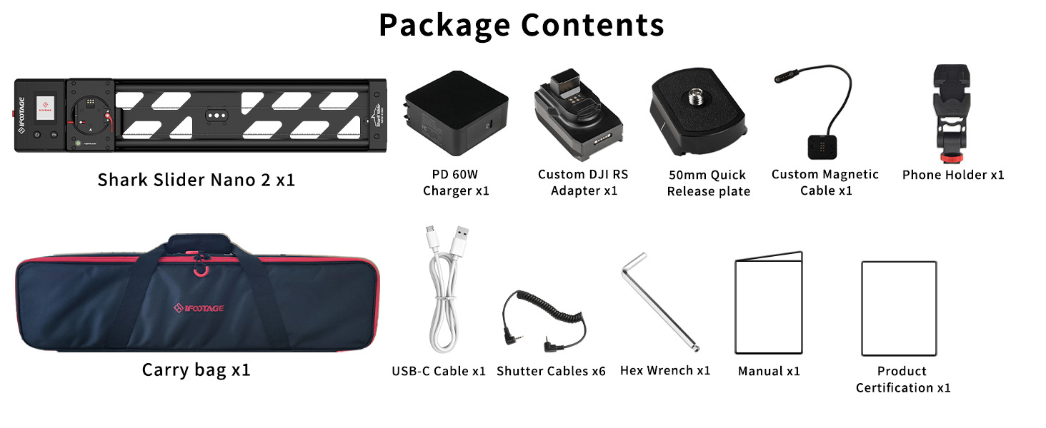 IFOOTAGE Camera Slider Motorized Shark Nano II 660,5-Axis Coordinated Shooting,Compatible with ...