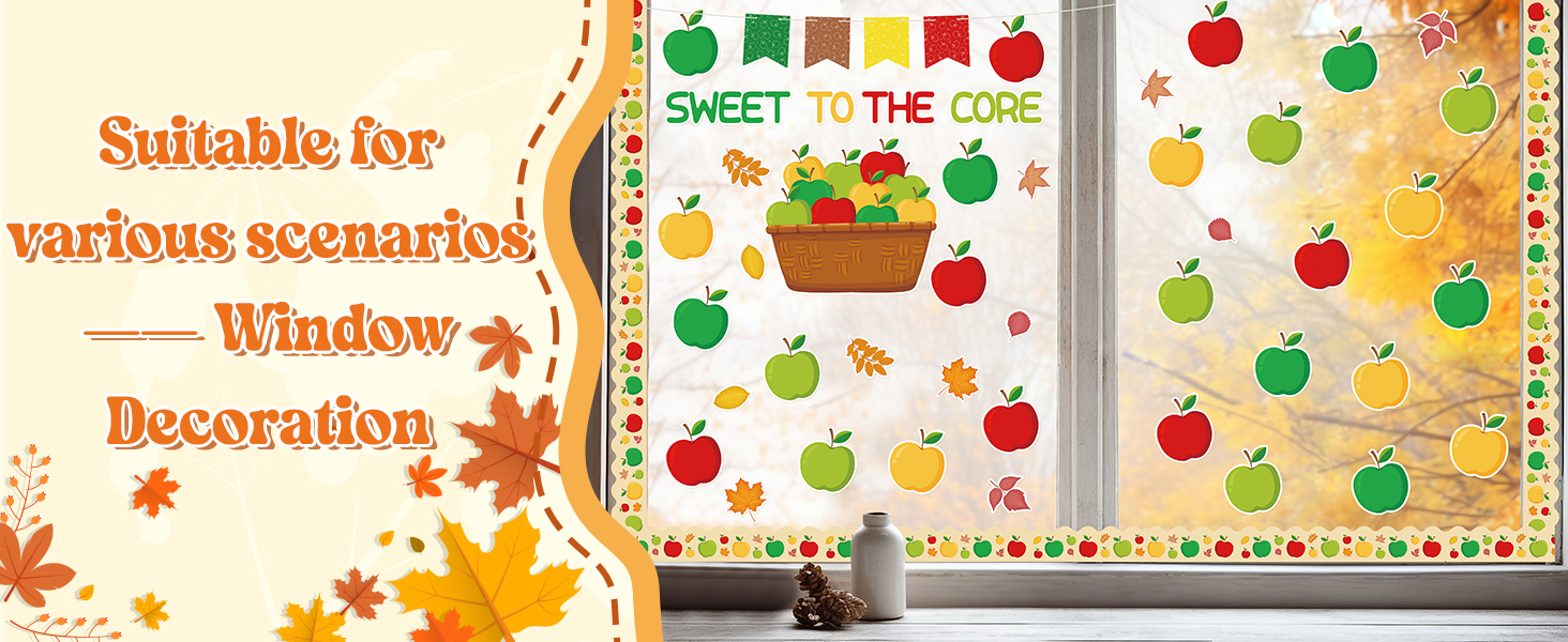 Amazon.com : CPicdn 106Pcs Fall Apple Core Bulletin Board Classroom ...