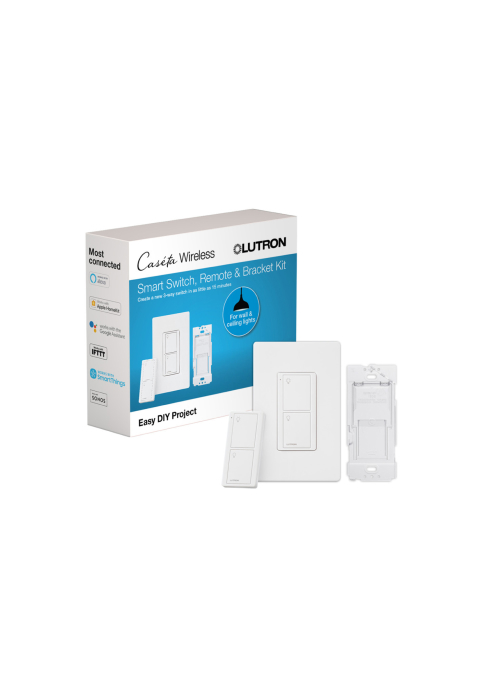 Lutron Diva Smart Dimmer Light Switch 3-Way Kit for Caseta Smart Lighting, w/Plate, Pico Remote ...