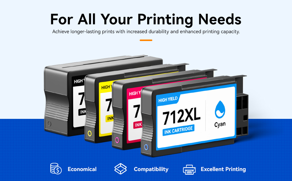 Amazon.com: 712XL Ink Cartridge Combo Pack High Yield Replacement for HP 712 712XL Ink ...