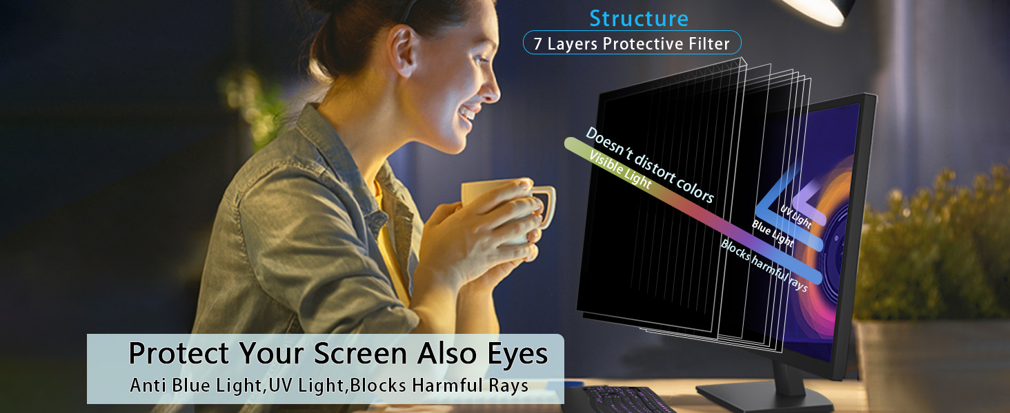 STARY Computer Privacy Screen 21.5 Inch for Widescreen 16:9 Monitor ...