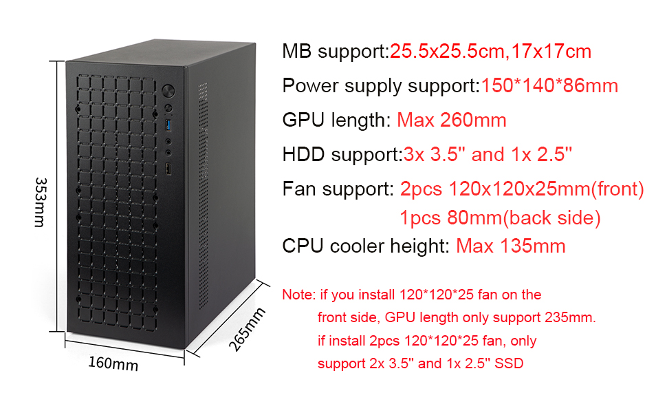 Amazon.co.jp: マイクロATXケース PCケース MATX ケース ミニ PC ITX デスクトップ コンピューター ケース サポート マイクロ ATX MATX DTX ITX ...