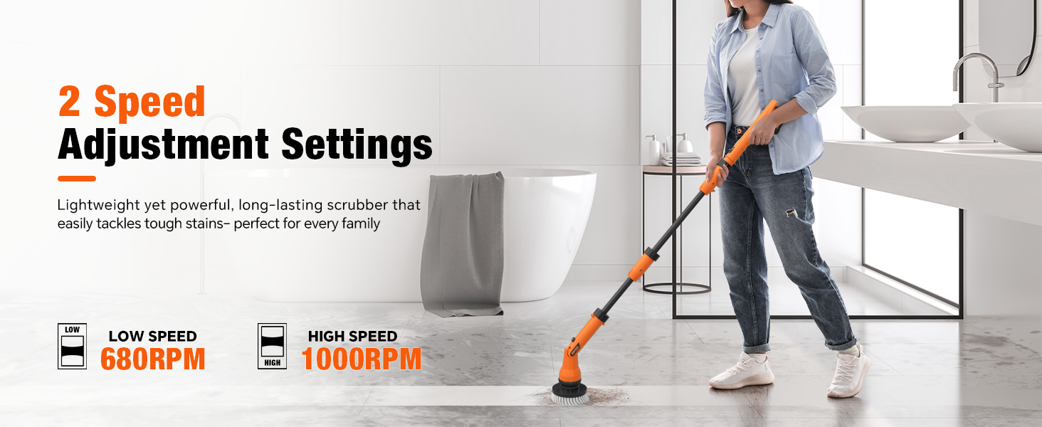 Amazon.com: 2 Battery Electric Spin Scrubber, 1000RPM Cordless Cleaning ...