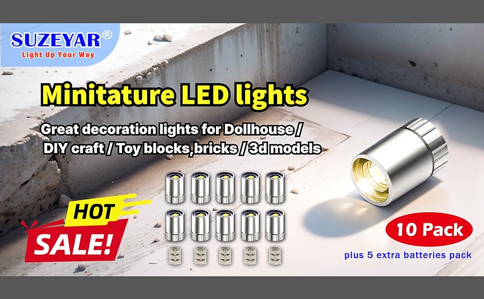 Amazon.com: SUZEYAR 10 pcs Miniature Led Lights,Tiny Lights for Hand ...