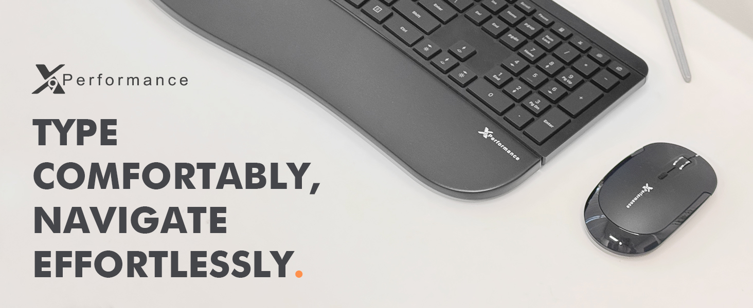 Amazon.com: X9 Performance Ergonomic Wireless Keyboard with Trackball ...