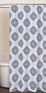 Amazon.com: CAROMIO Fabric Shower Curtain 84 Inch Long, Geometric Quatrefoil Pattern Poly-Cotton ...